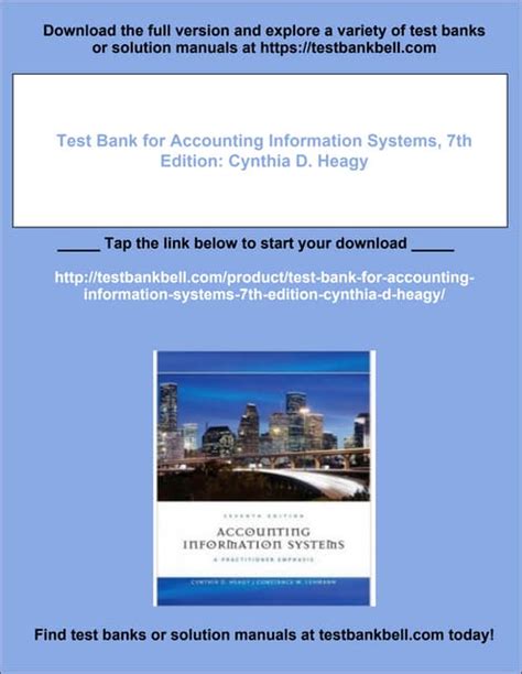 Test Bank For Accounting Information Systems 7th Edition Cynthia D Heagy Pdf