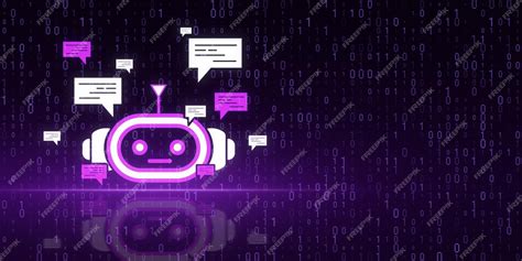 Premium Photo Creative Bot Hologram On Purple Binary Coding