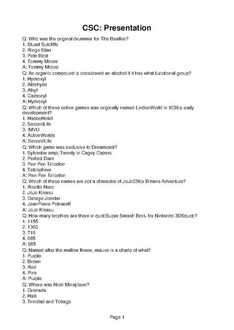 CSC257 Slides 10 CSC257 CSC Presentation Q Who Was The Original Drummer For The Beatles