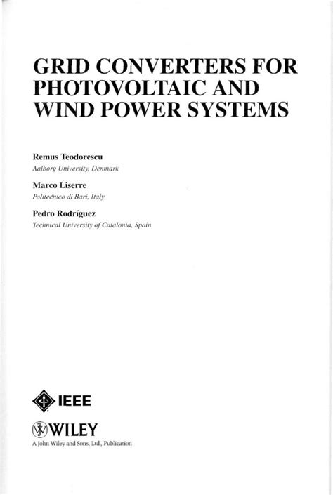 Pdf Grid Converters For Photovoltaic And Wind Power · 4 Grid