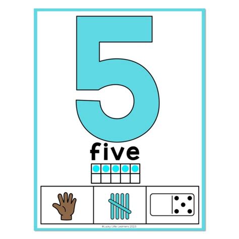 Lucky To Learn Math 1st Grade Unit 1 Number Sense Anchor Chart Five No Lines Lucky