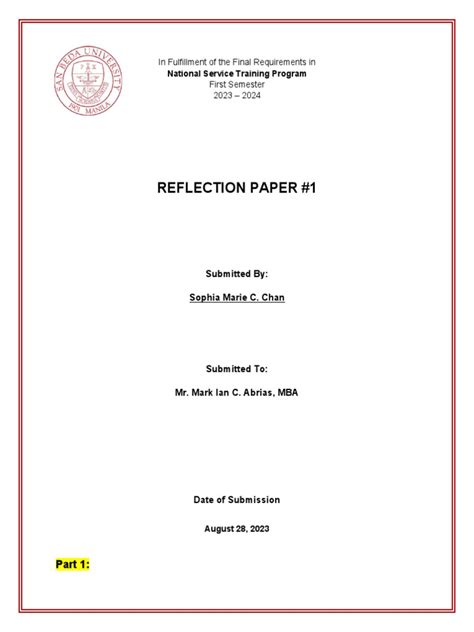 Reflection Paper Pdf