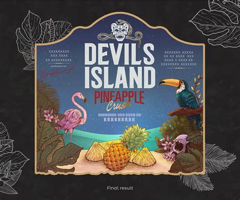Illustration For The Devils Island Brand Label Behance