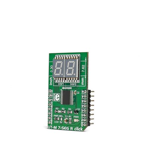 ut m 7 seg r click board with two 7 segment displays mikroelektronika