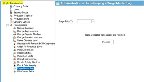 Purging Closedold Data In Misys Manufacturing Software — Central