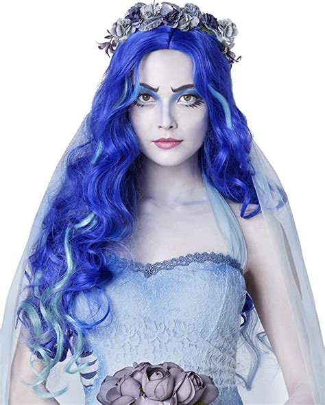 Spirit Halloween Corpse Bride Adult Emily Blue Wig Officially