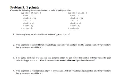 Solved Problem 8 4 Points Consider The Following