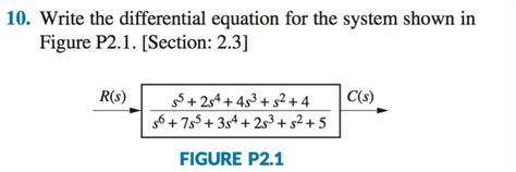 solved 10 write the differential equation for the system