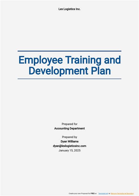 Staff Training And Development Plan Template