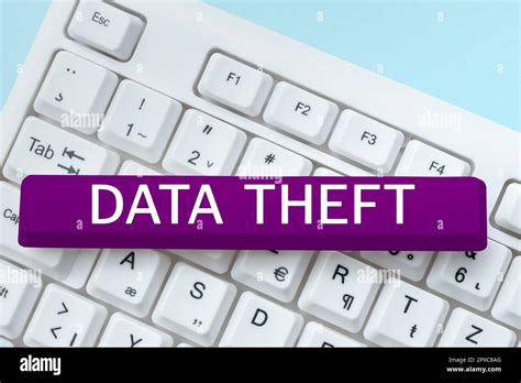 Writing Displaying Text Data Theft Business Concept Illegal Transfer
