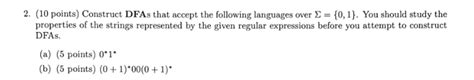 Solved Points Construct DFAs That Accept The Chegg