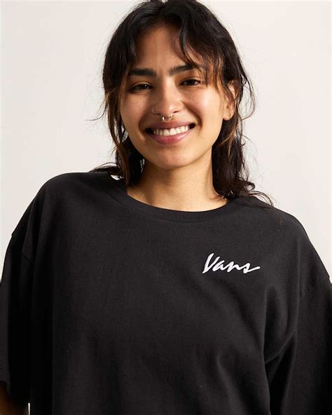 T Shirt Classic Script En Noir Vans Lu