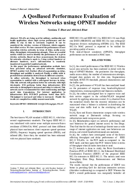 Pdf 6 A Qos Based Performance Evaluation Of Wireless Networks Using