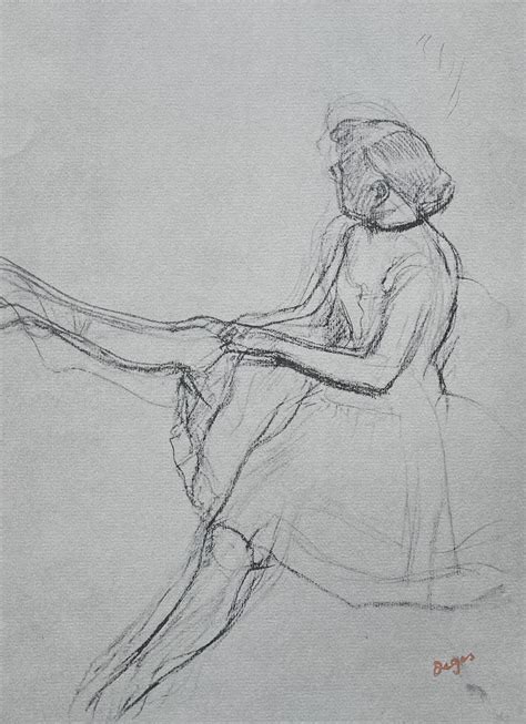 Degas Dancer Standing In Profile Ten Ballet Sketches After For