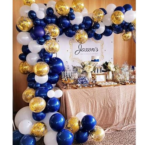 Soonlyn Globos De Color Azul Marino Y Dorado