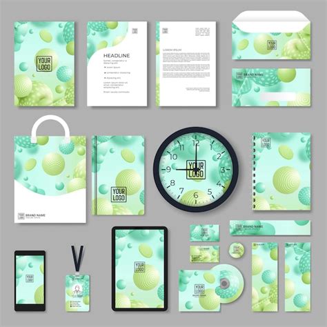 Corporate Branding Identitätsdesign Briefpapier Mockup Vektor Megapack Set Vorlage Für