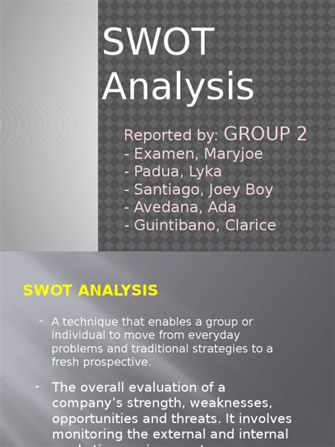 Swot Analysis Group 2 Pdf Swot Analysis Profit Accounting