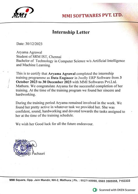 aryama agrawal on linkedin intern internshipcompletion leaning