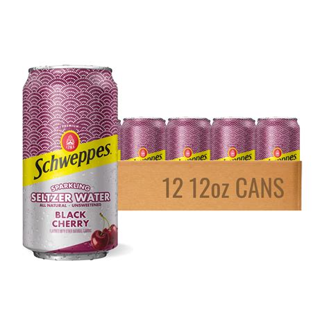 Black Cherry Sparkling Water 12 12oz Cans Refreshing