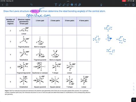 SOLVED Draw the Lewis structure of BrClââ and then determine the ideal bonding angle s of