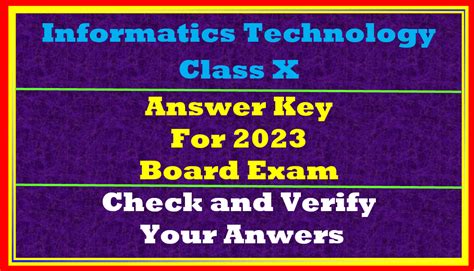 Comprehensive Guide Answer Key It 402 Class 10 Board Paper 2023