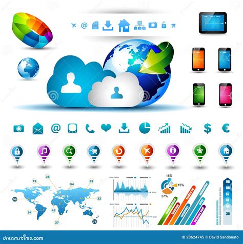Infographic Elements For Cloud Computing Stock Illustration Illustration Of Navigation Label