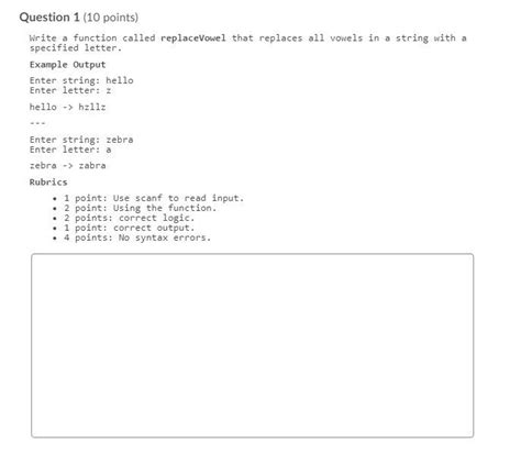 Solved Question 1 10 Points Write A Function Called