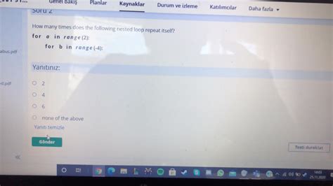 Solved How Many Times Does The Following Nested Loop Repeat Chegg