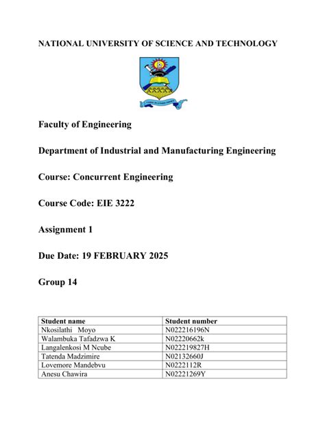 concurrent engineering assignment product life cycle and randd