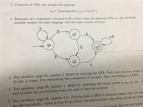 solved 1 construct an nfa that accepts the language la