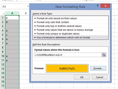 conditional formatting in excel 2010 stack overflow