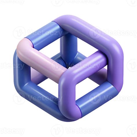 Mesmerizing Distinguished Geometric Symbol Of Connection Interlocking Squares Flat Color