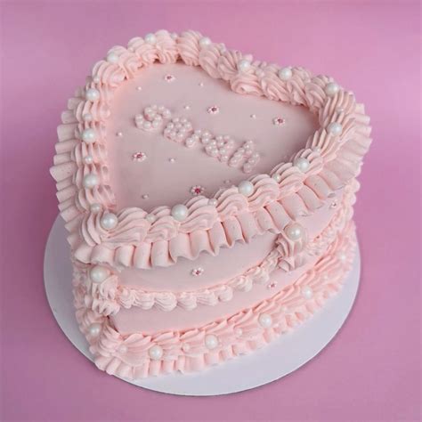 Pink Heart Shaped Cake Heart Cake Cake Cake Design