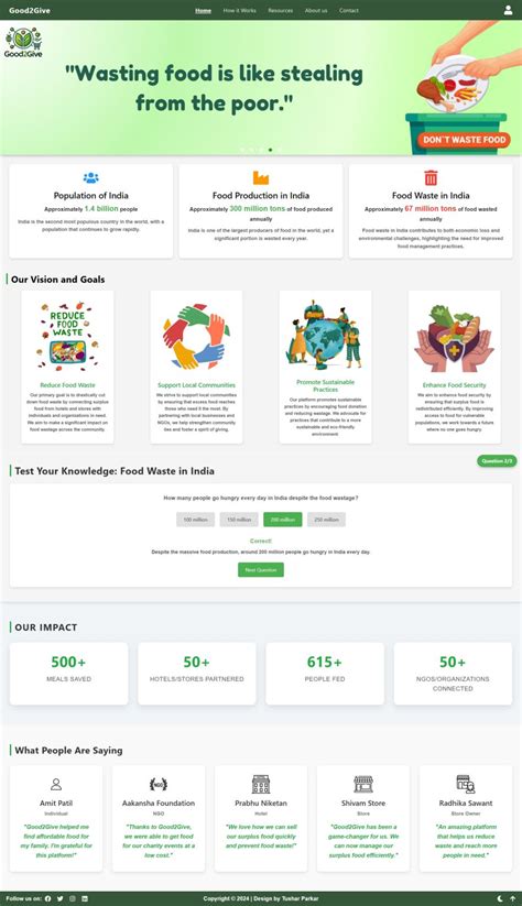 Tushar Parkar On Linkedin Uidesign Frontenddevelopment Good2give