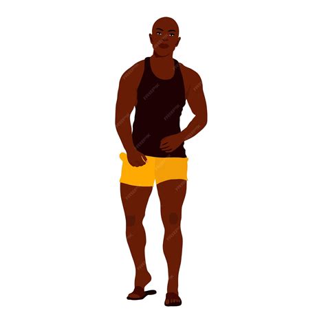 Premium Vector Bald Head Black Man In Elegant Art Style Vector
