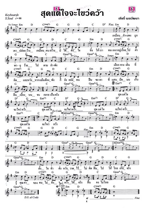 โน้ตและคอร์ด สุดแต่ใจจะไขว่คว้า เทียรี่ เมฆวัฒนา