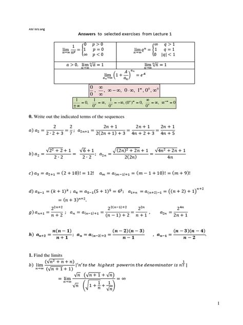 01 Hw Sequences Solutions Download Free Pdf Mathematical