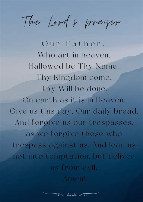 The Lords Prayer Wall Art Bible Verse Wall Art Printable Etsy