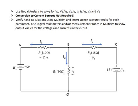 Solved Use Nodal Analysis To Solve For VA VB Vc VG 11 Chegg Com