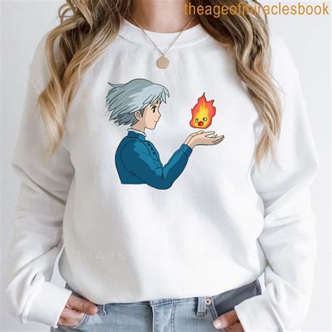 Sophie And Calcifer Howls Moving Castle Ghibli Fan Art T Shirt
