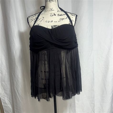 Wave Zone Swim Wave Zone Black Halter Sheer Swim Top Poshmark