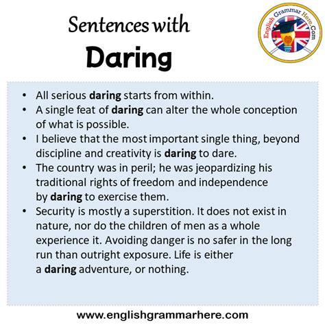 Daring In A Sentence In English Archives English Grammar Here