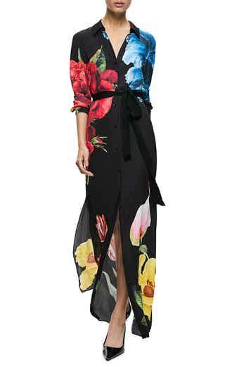 Alice Olivia Diana High Low Midi Dress Nordstrom Long Sleeve