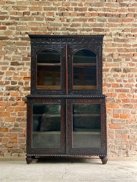 19th Century Victorian Colonial Anglo Indian Padouk Bookcase Circa