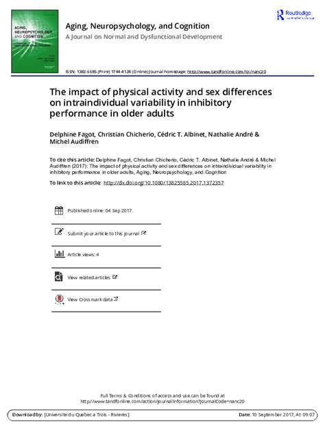 Pdf The Impact Of Physical Activity And Sex Differences On