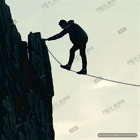 Ai创作图拽绳登山 走钢索的人 走钢丝的人 钢丝上行走的人 户外攀岩挑战巅峰 绳降悬崖 冒险探险登山攀爬 绳索上楼 悬崖软梯 爬山石梯插画 攀岩的勇士 攀岩创意 爬山危险 登高望远向上攀登