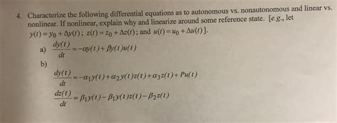solved 4 characterize th e following differential equations