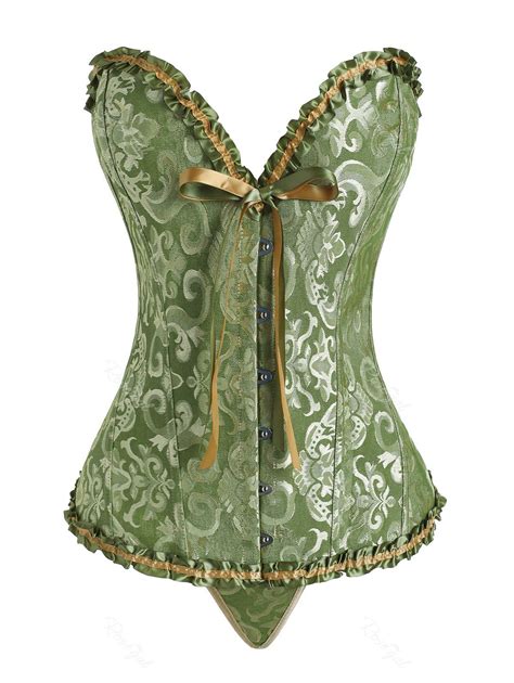 Plus Size Steel Boned Lace Up Underbust Corset 24 Off Rosegal