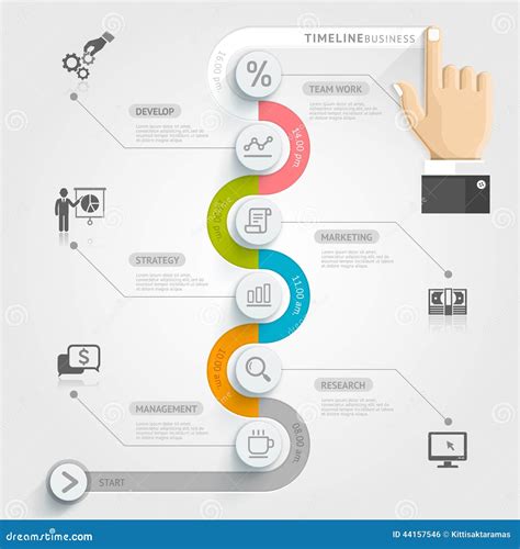 Business Timeline Workflow Infographics Corporate Milestones Gr Cartoon Vector Cartoondealer