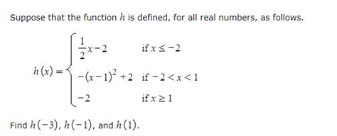 Solved Suppose That The Function H Is Defined For All Real Chegg